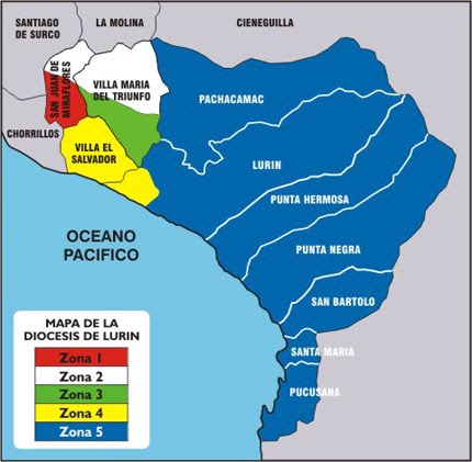 Parroquia La Inmaculada Concepcion Pucusana: Mapa de la Diócesis de Lurín